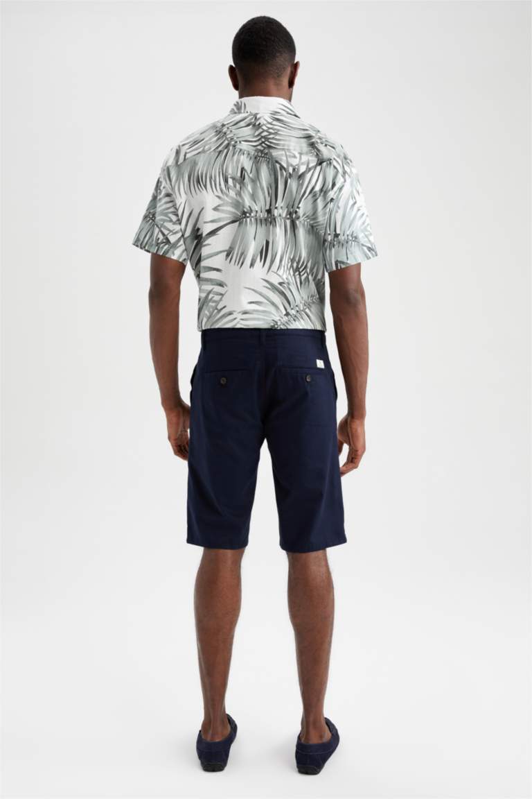 Navy MAN Regular Fit Basic Chino Cotton Bermuda Shorts 2461040 | DeFacto