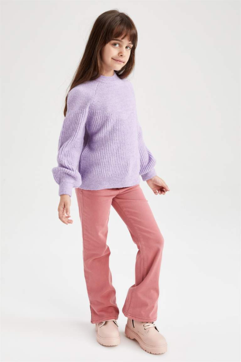 Purple GIRLS & TEENS Girl Regular Fit Crew Neck Pullover 2501583 | DeFacto