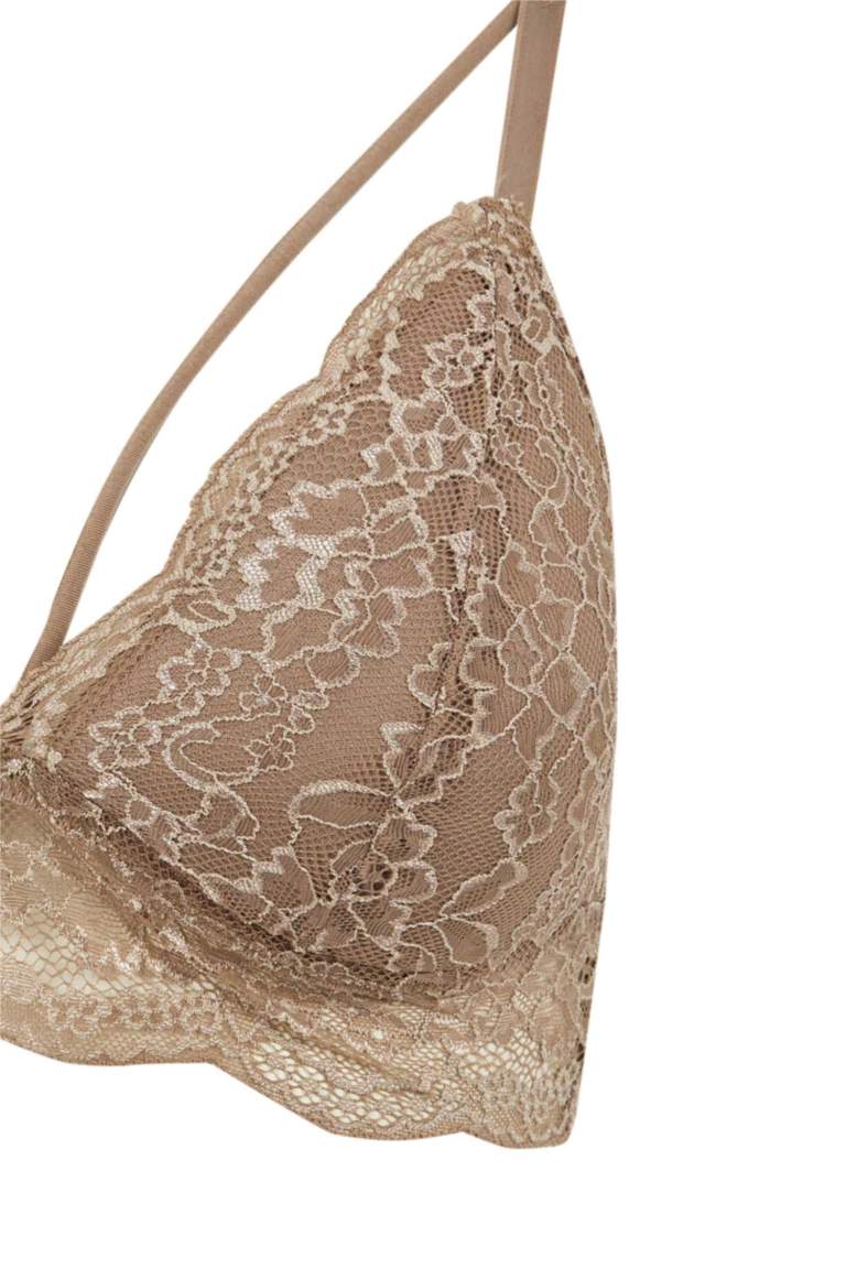 Kahve Kadın Fall in Love Dantelli Pedli Triangle Bralet 2752698 | DeFacto