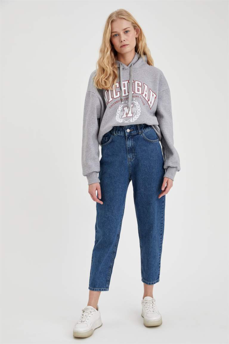Bleu Foncé FEMME Jean lavé taille haute 1478038 | DeFacto