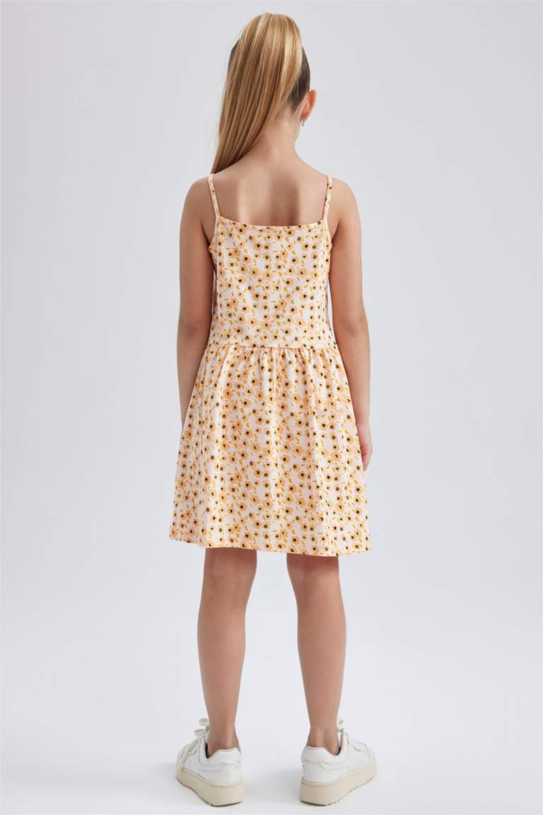 Orange GIRLS & TEENS Girl Regular Fit Floral Patterned Strap Cotton ...