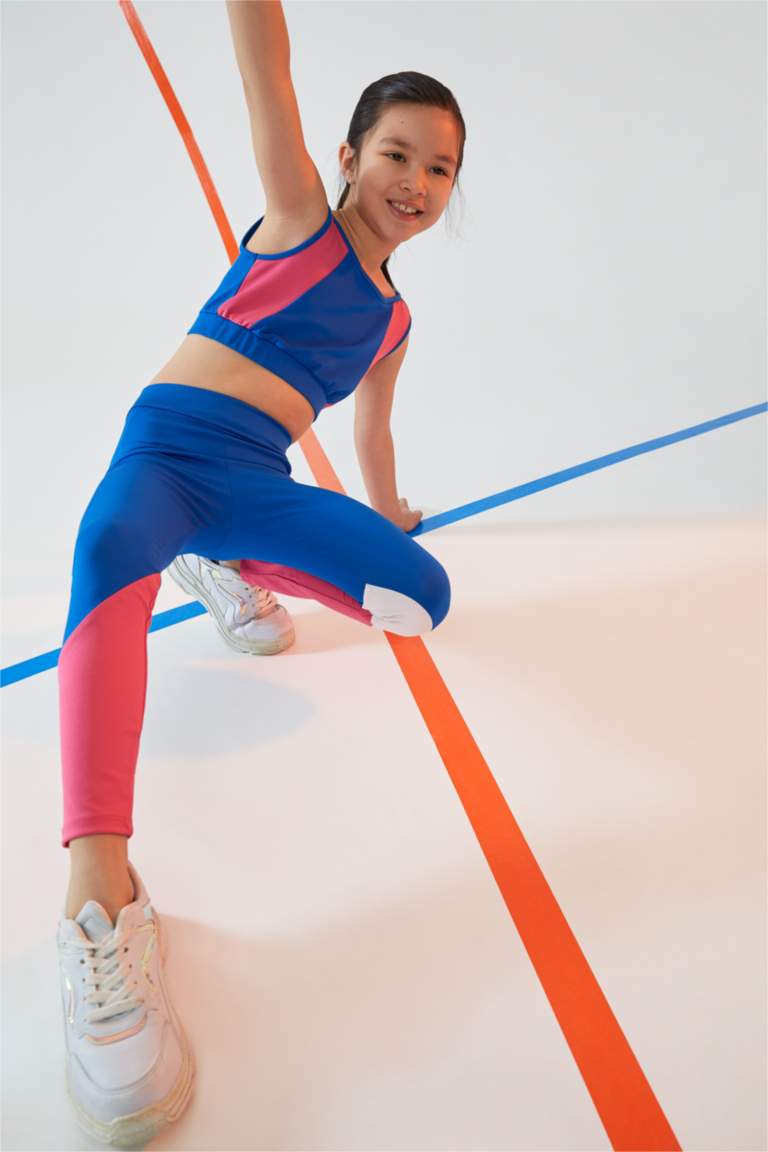 Mavi Kız Çocuk - Genç Kız Kız Çocuk Yazı Baskılı Yüksek Bel Active Spor ...