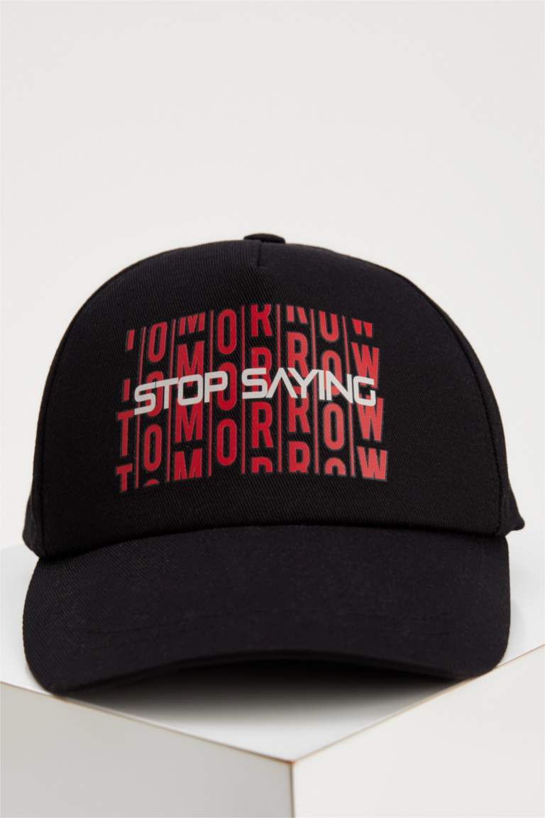 Black Man Stop Print Baseball Cap 1895068 | DeFacto