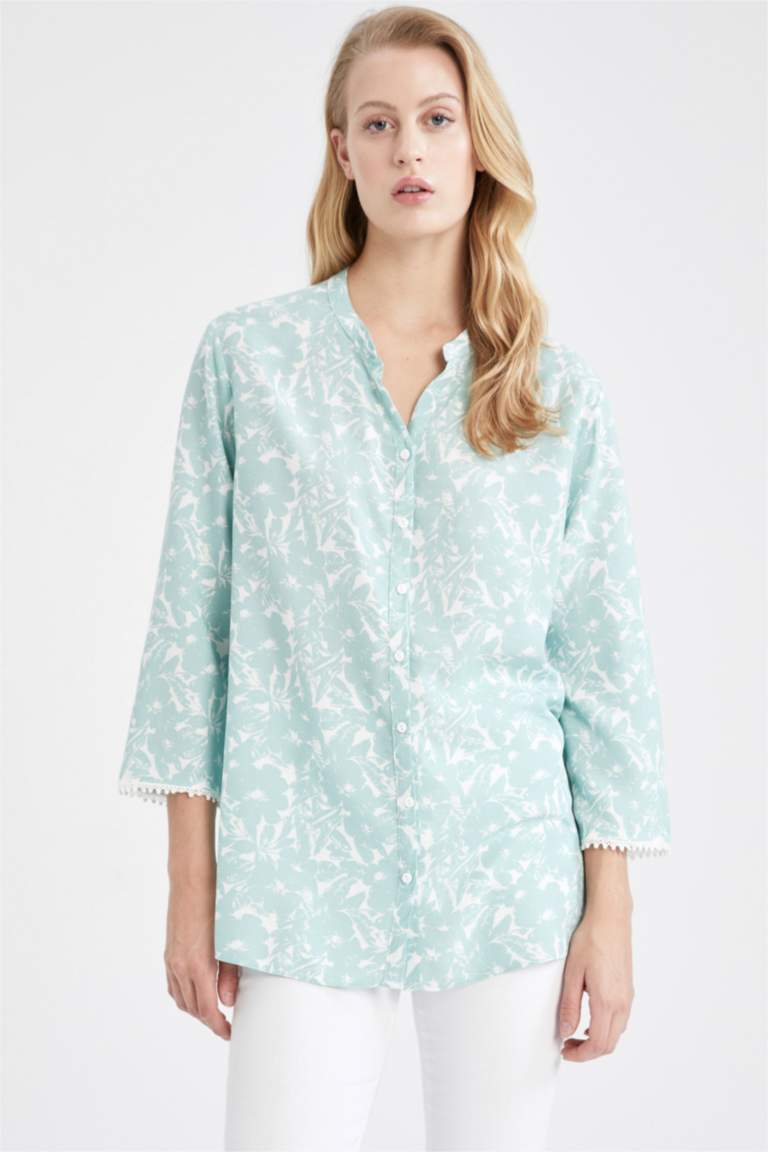 White Woman Traditional Regular Fit Patterned Half Sleeve Shirt 2474248 ...