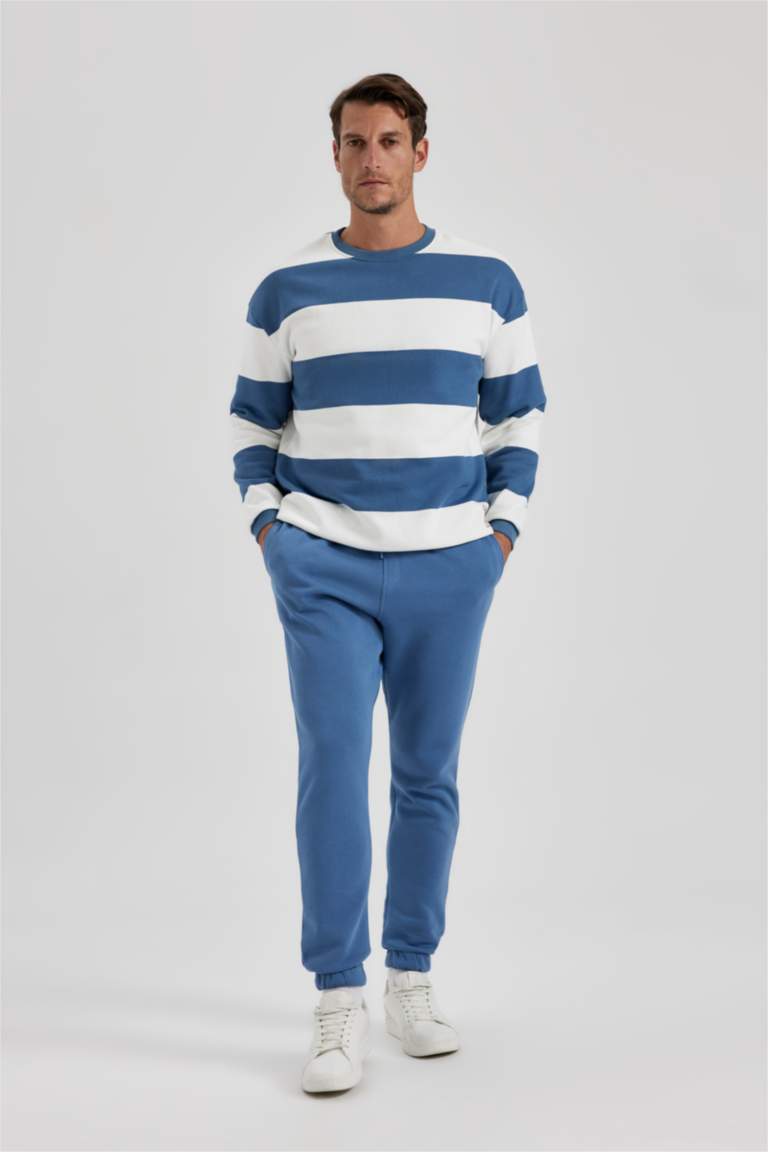 Indigo MAN Relax Fit Flexible Leg Thick Sweatshirt Fabric Sweatpants ...