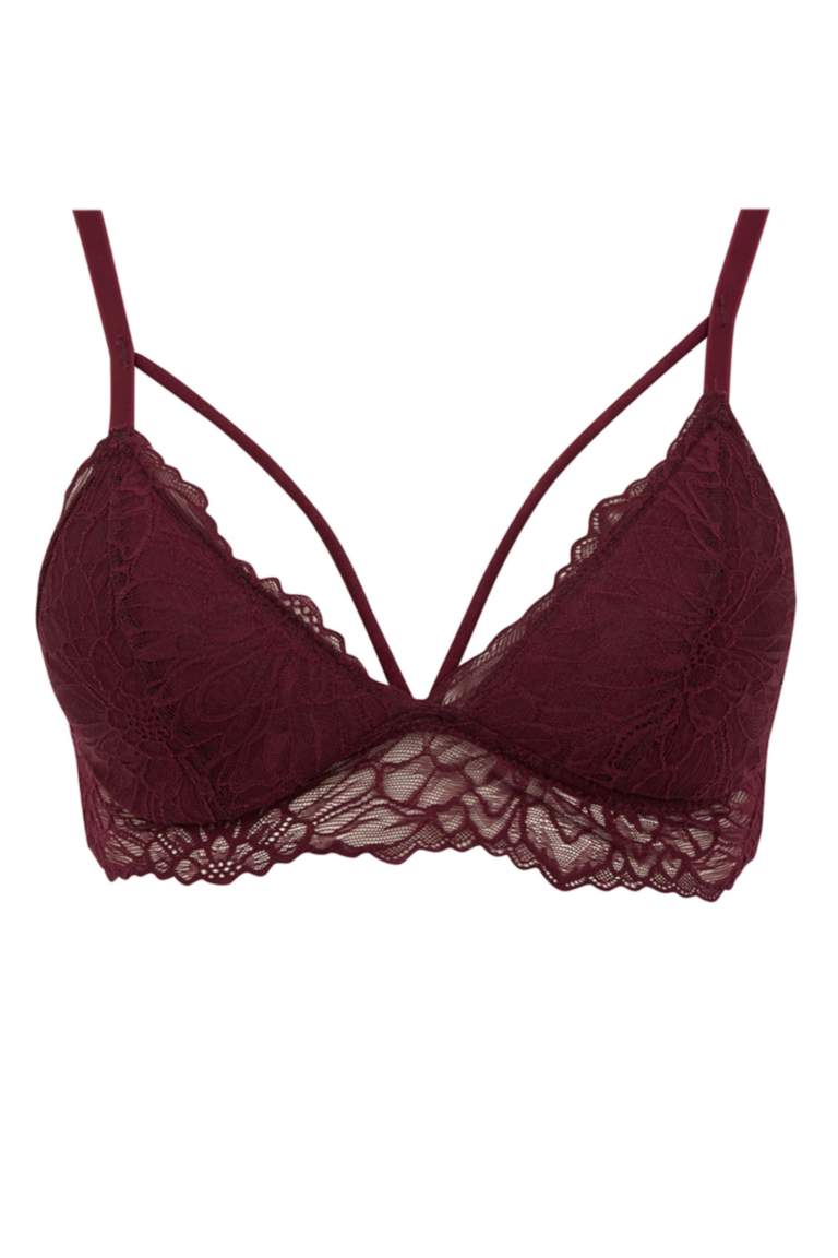 Mor Kadın Fall in Love Dantelli İp Detaylı Triangle Bralet 2723745 ...