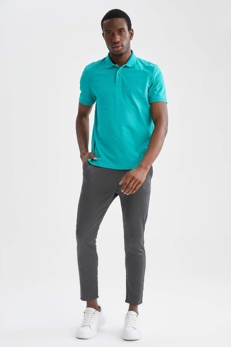 Grey Men Jogger Fit Tie Waist Chino Trousers 2390906 Defacto