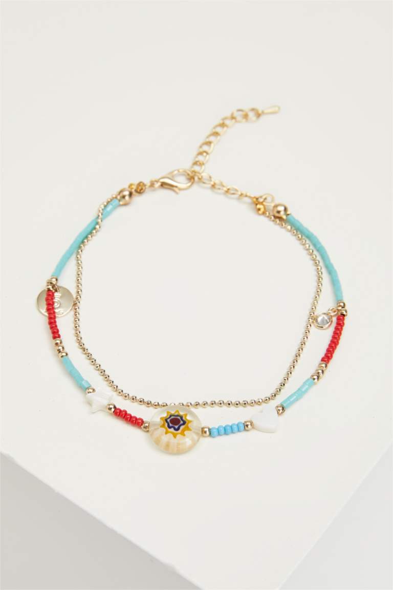 Sarı Kadın Renkli Taşlı Halhal Bileklik 2122993 | DeFacto