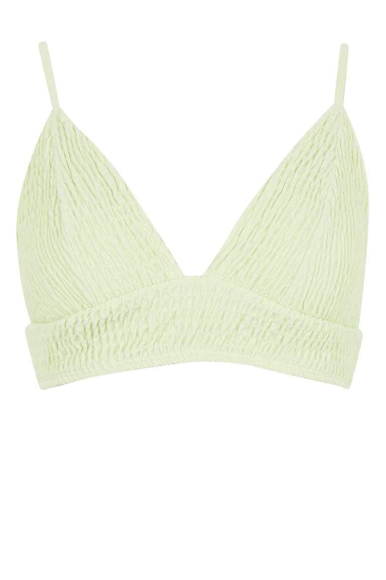 Green Woman Strappy Triangle Bikini Top 2384521 | DeFacto