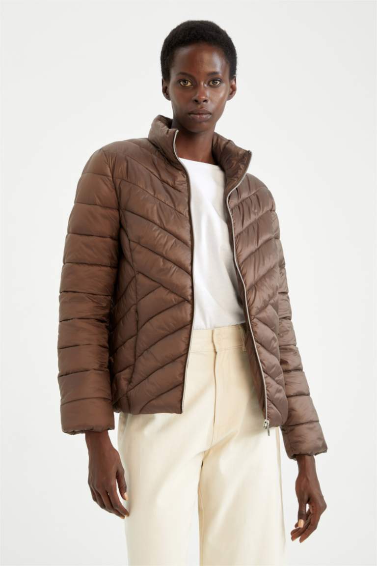 Brown WOMAN Regular Fit Puffer Jacket 2473724 | DeFacto