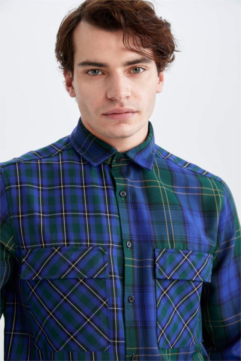 Khaki MAN Regular Fit Long Sleeve Check Print Shirt 2418500 | DeFacto