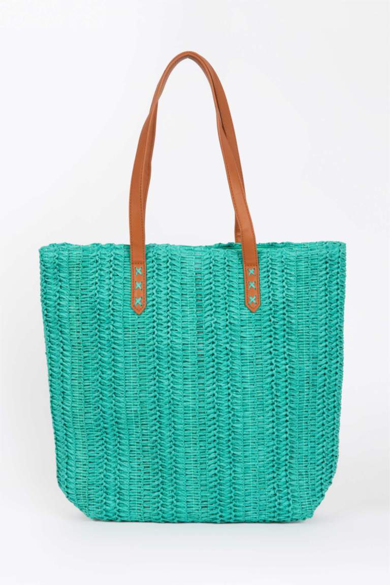 Turquoise WOMAN Women Large Straw Crossbody Bag 2729057 | DeFacto