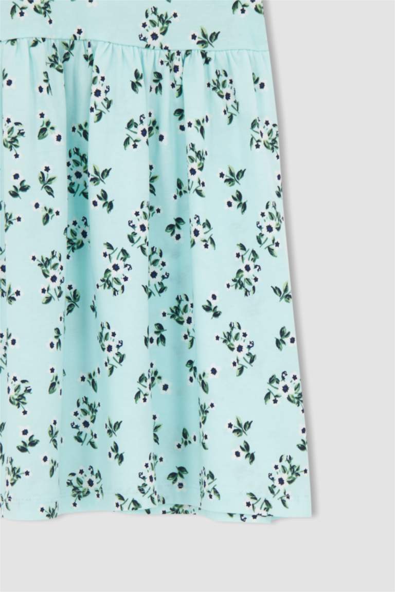 Turquoise GIRLS & TEENS Girl Regular Fit Patterned Cotton Summer Dress ...