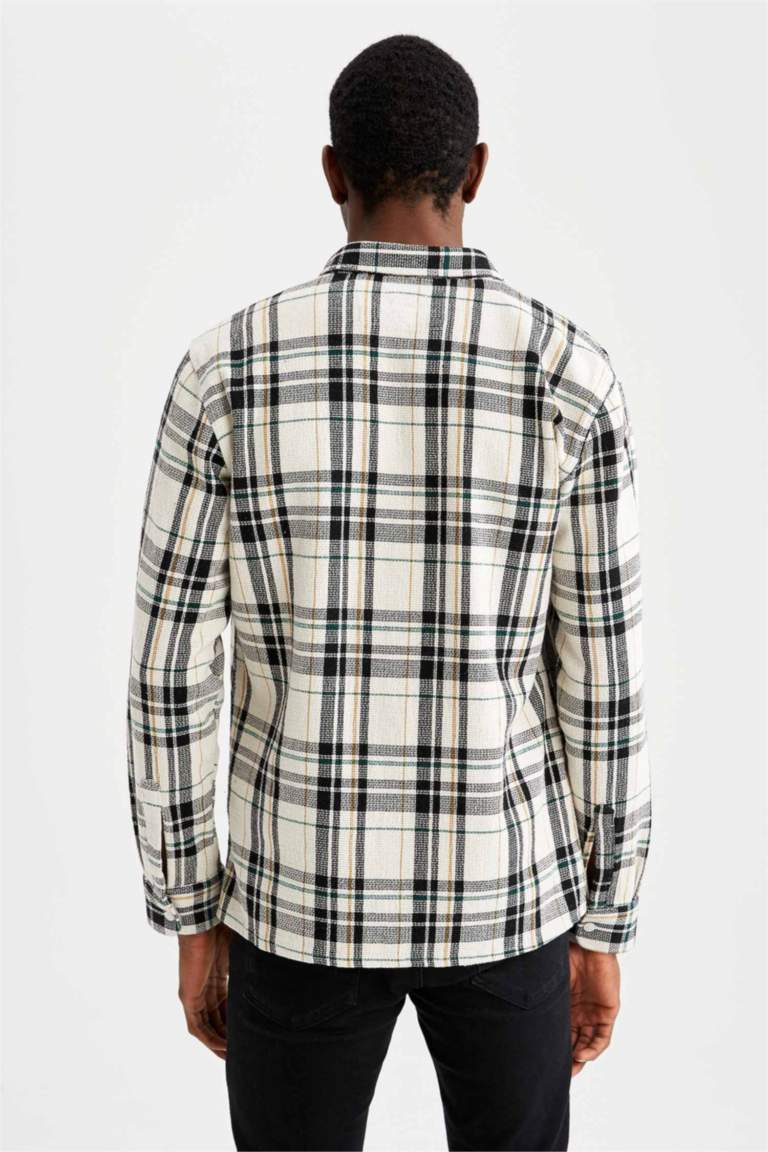 Beige Man Modern Fit Long Sleeve Shacket 2390867 | DeFacto