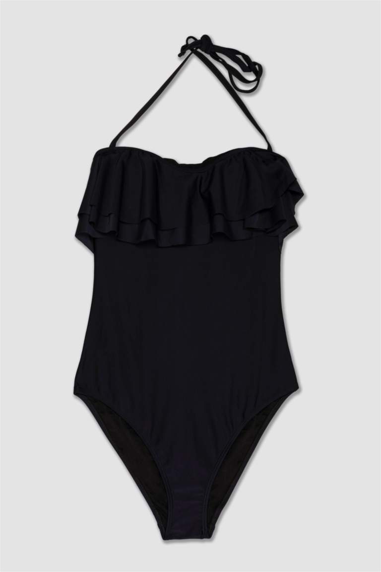 Black WOMAN Fall in Love Regular Fit Swimsuit 2394285 | DeFacto