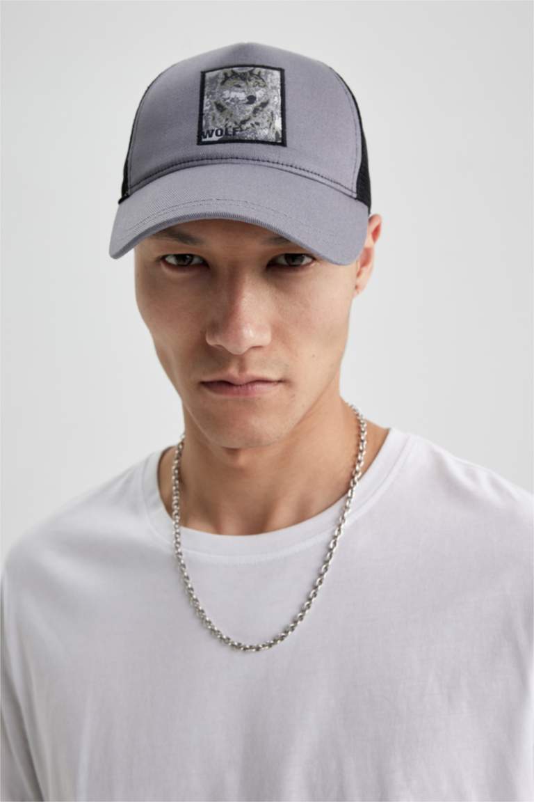Grey MAN Men Embroidered Cotton Cap Hat 2734439 | DeFacto