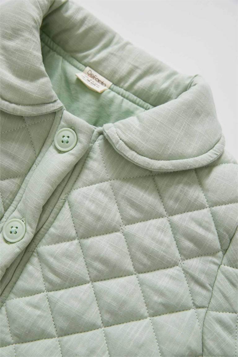 Turquoise BABY GIRL Baby Girl Baby Collar Quilted Filled Combed Cotton ...