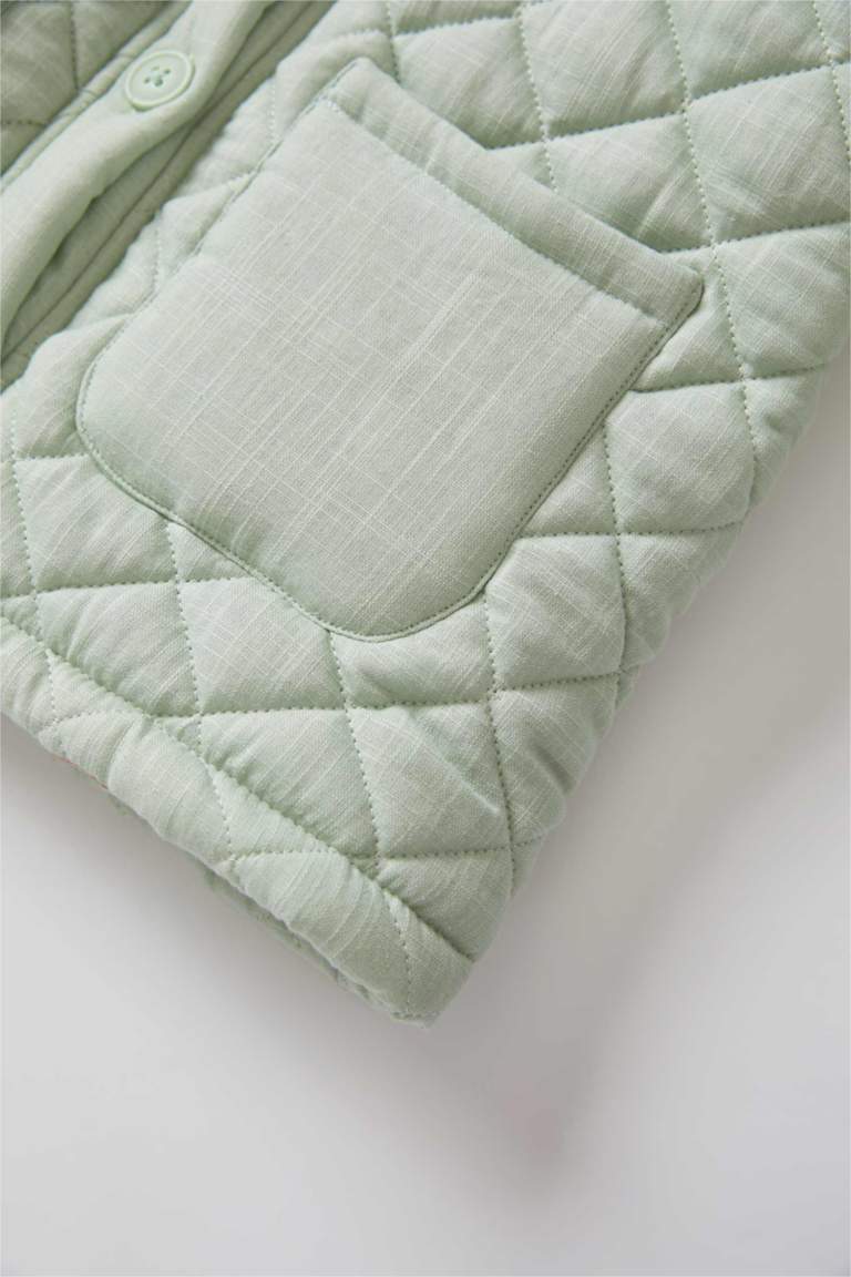 Turquoise BABY GIRL Baby Girl Baby Collar Quilted Filled Combed Cotton ...