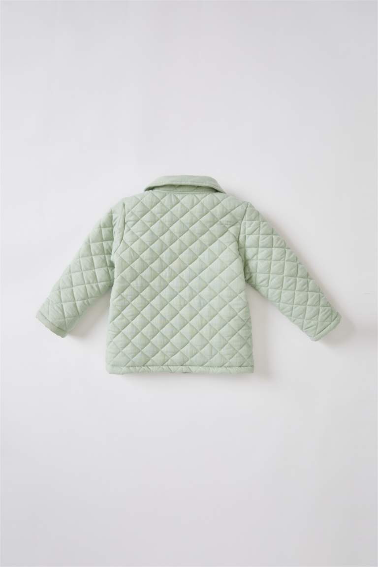 Turquoise BABY GIRL Baby Girl Baby Collar Quilted Filled Combed Cotton ...