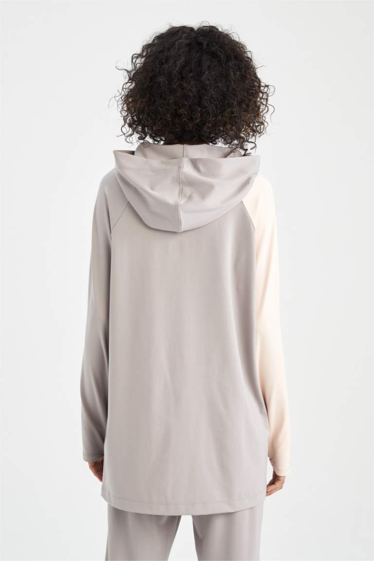 Grey WOMAN Regular Fit Long Sleeve Colour Block Hoodie Tunic 2526750 ...