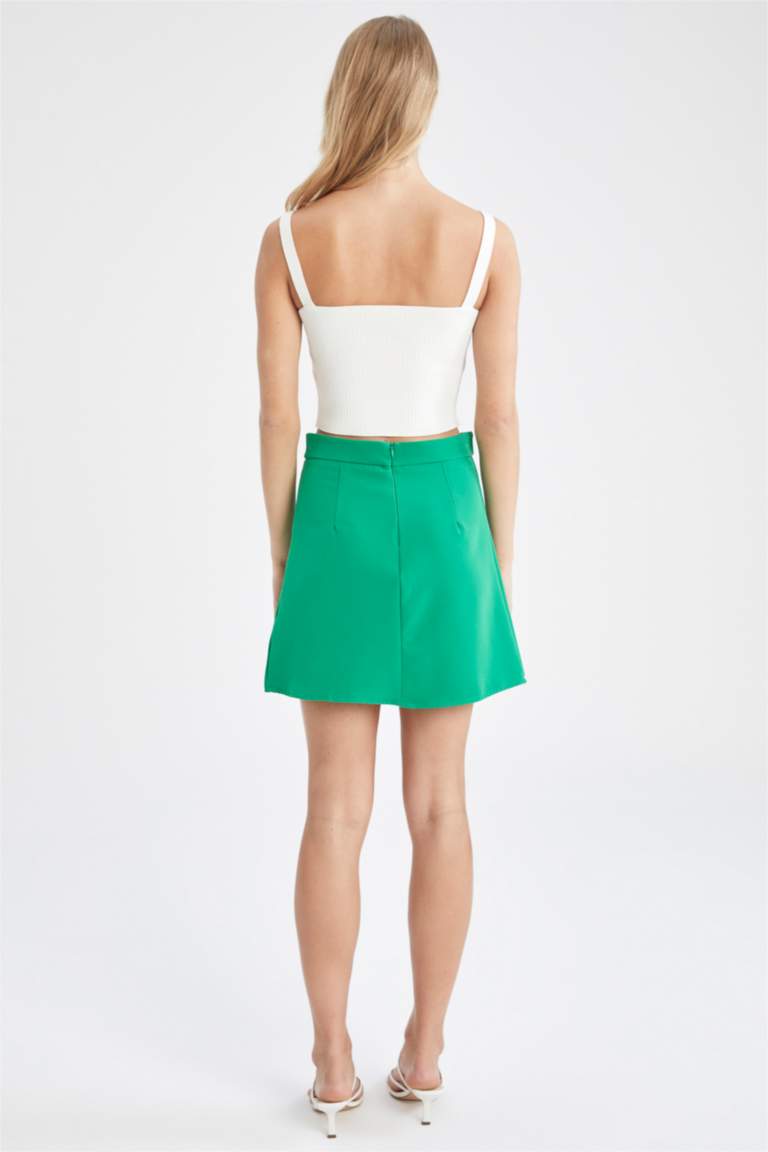 Green WOMAN One Side Split Mini Skirt 2449346 | DeFacto