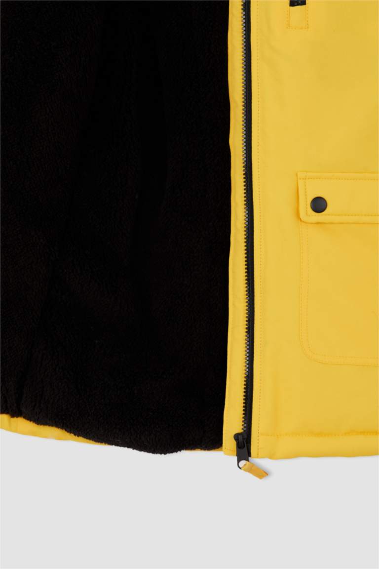 Yellow Boys & Teens Boy Hooded Plush Lining Jacket 2480591 | DeFacto