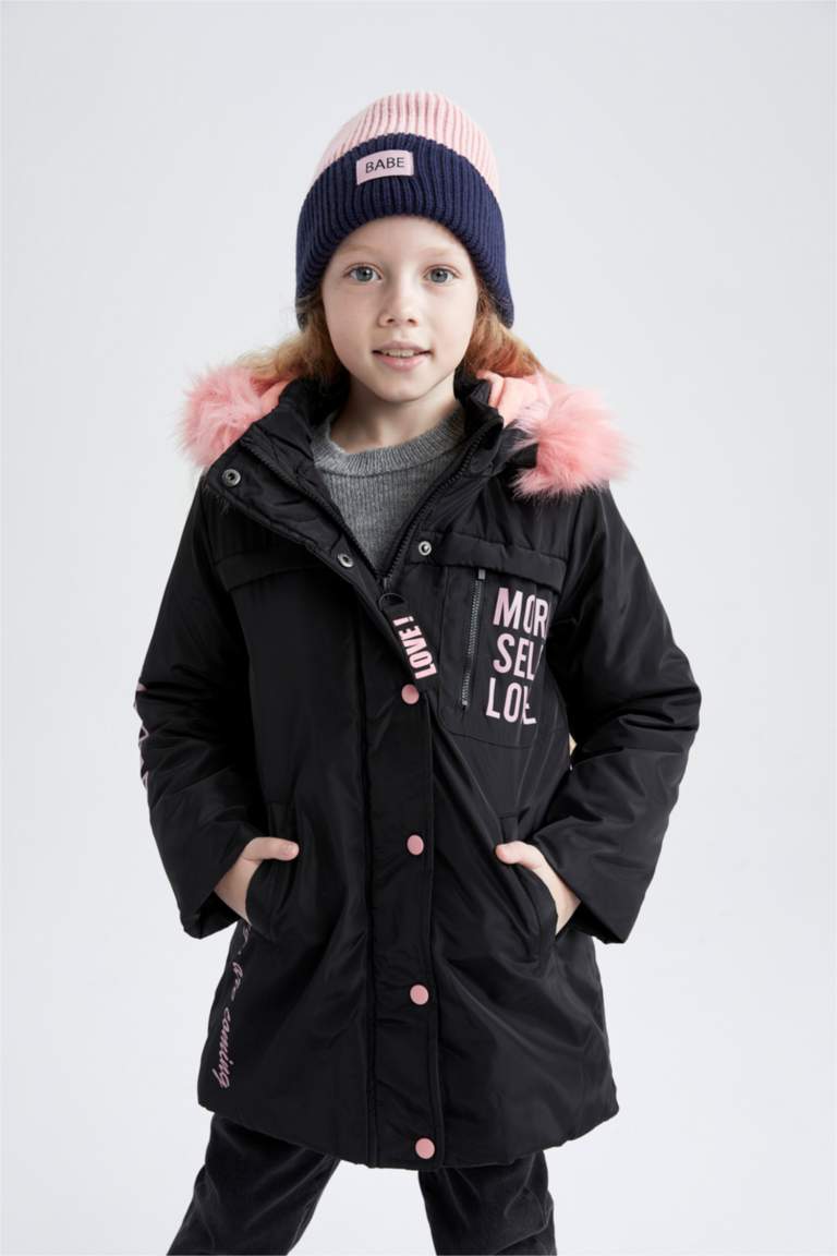 Black Girls & Teens Girl Hooded Fleece Lined Puffer Jacket 2489737 ...