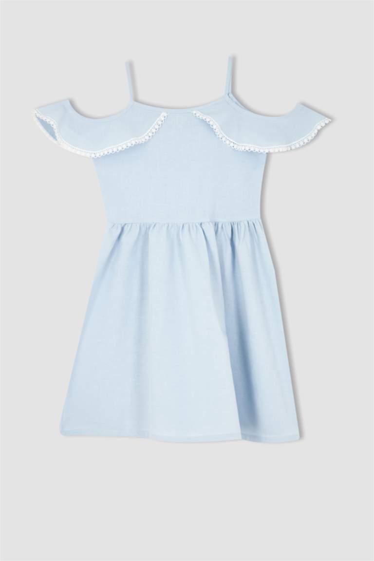 Blue GIRLS & TEENS Girl Regular Fit Strappy Frill Detail Mini Dress ...