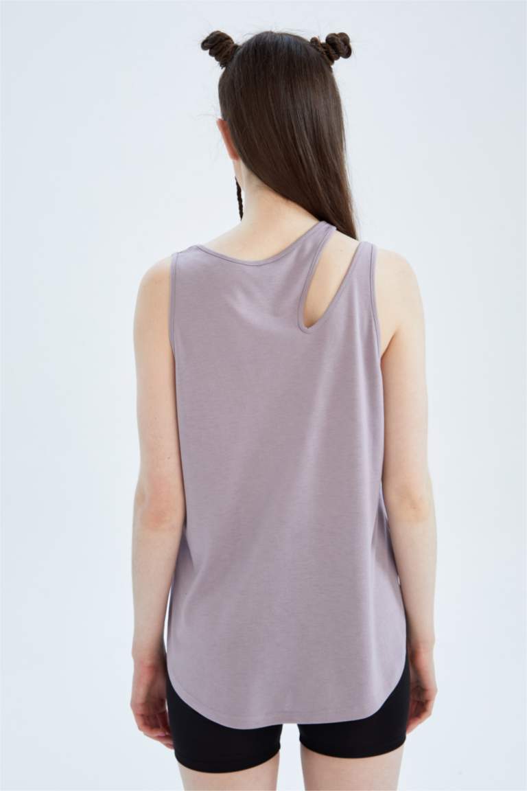 Purple WOMAN Defacto Fit Crew Neck Drop Cut Detailed Athlete 2532246 ...