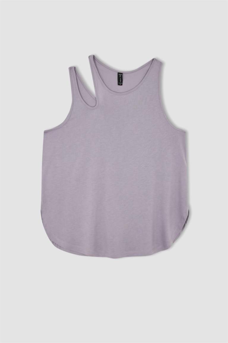 Purple WOMAN Defacto Fit Crew Neck Drop Cut Detailed Athlete 2532246 ...