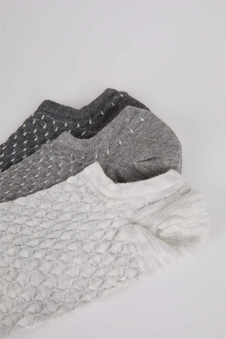 Gri Kadın Kadın 12'li Pamuklu Patik Çorap 2514046 | DeFacto