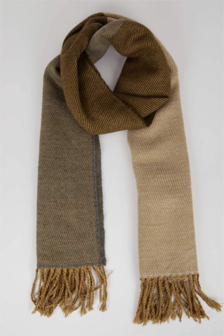 Turquoise MAN Men's Basic Tasseled Scarf 2556649 | DeFacto