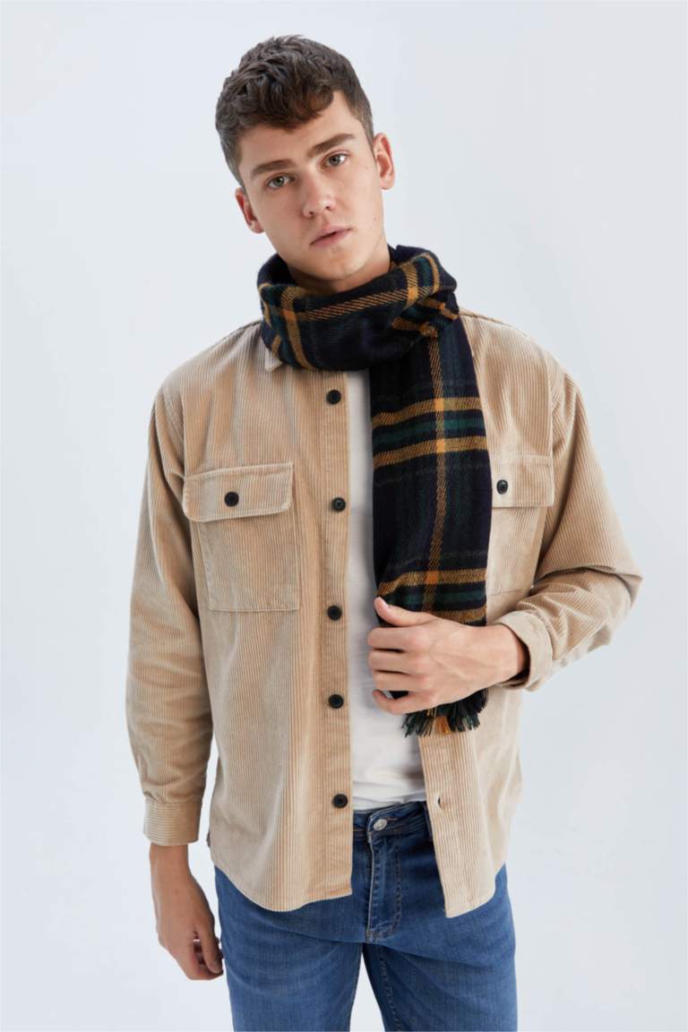 Navy MAN Men's Checkered Scarf 2556755 | DeFacto