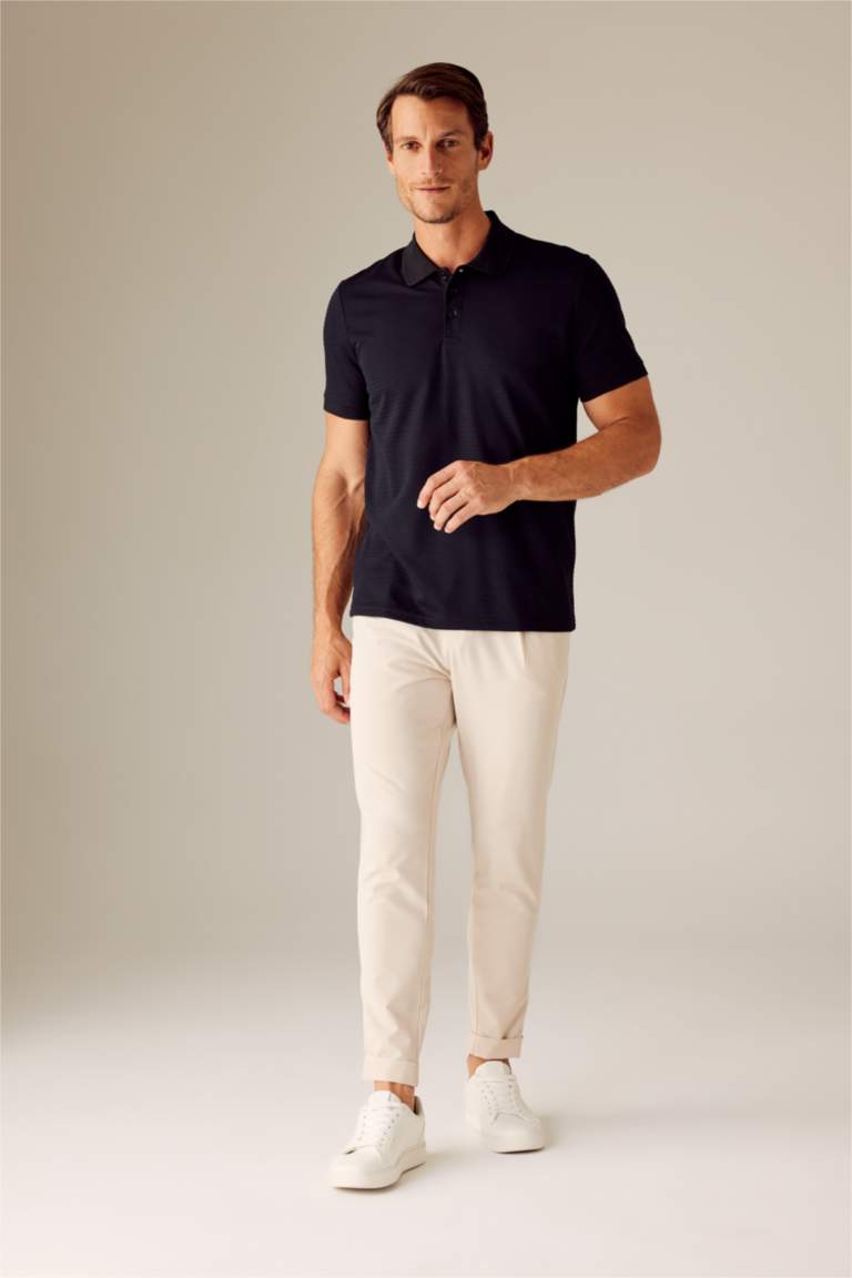 Черный Мужчины Футболка поло стандартного кроя 2530608 | DeFacto