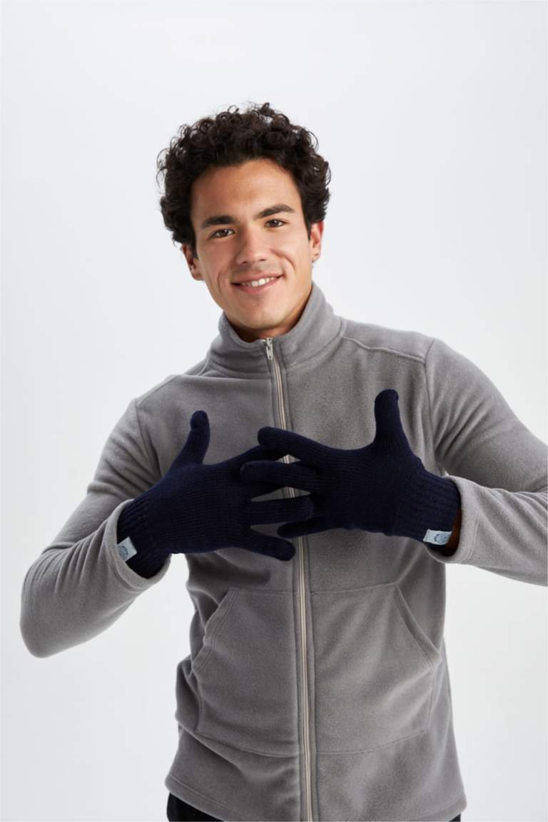 Navy Man Man Knitwear Gloves 2631700 | DeFacto