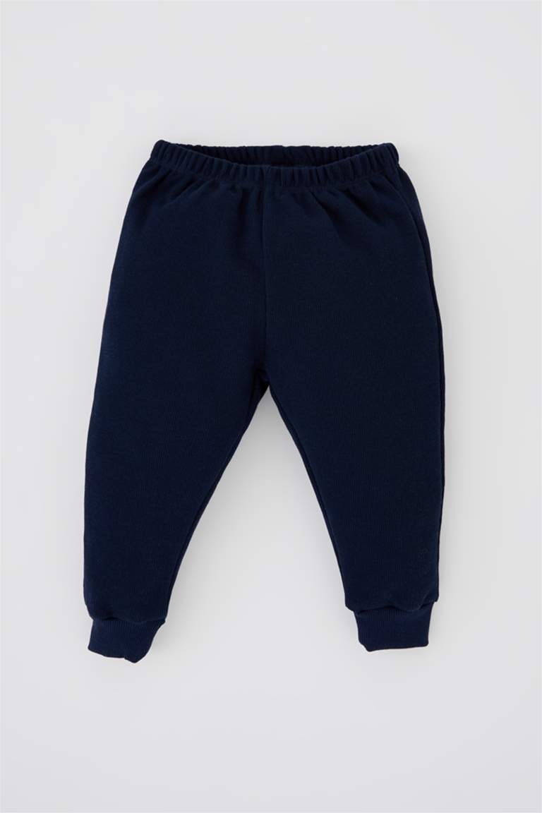 Navy Baby Boy 2 piece Regular Fit Crew Neck Slogan Set 2545035 | DeFacto