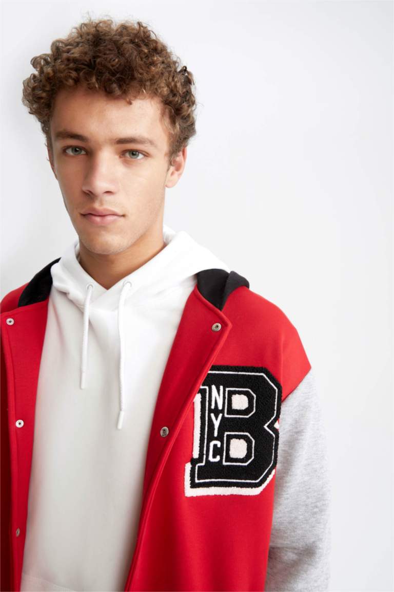 Red MAN Oversize Fit Bomber Collar Soft Hairy Inside Cardigan 2567201 ...