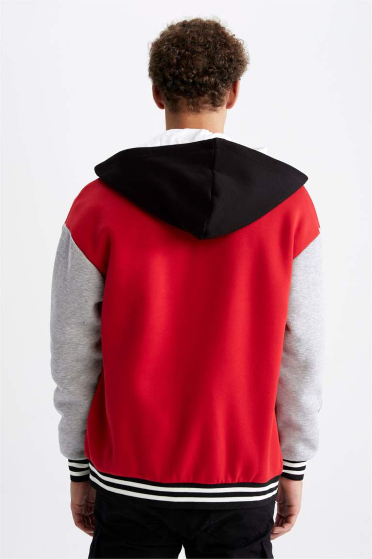 Red MAN Oversize Fit Bomber Collar Soft Hairy Inside Cardigan 2567201 ...