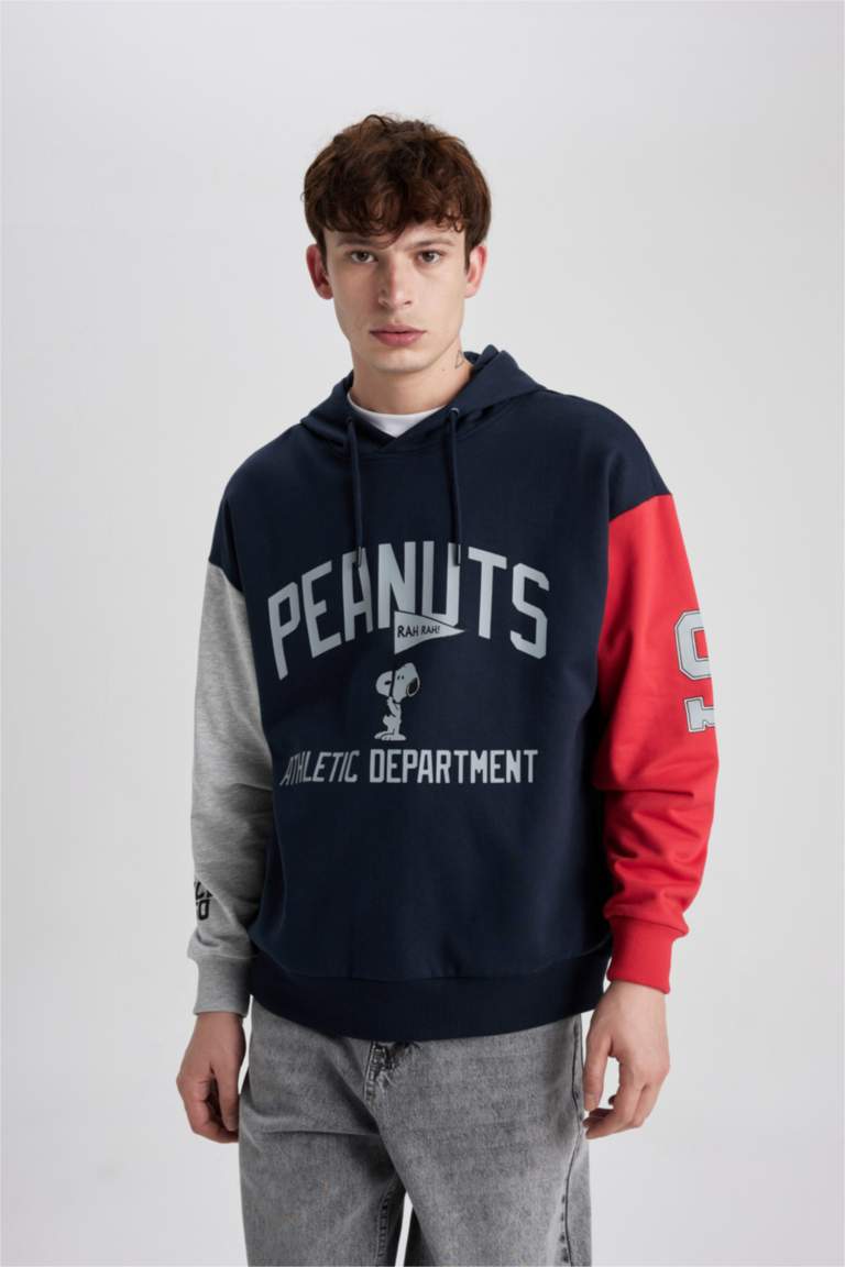Navy MAN Oversize Fit Snoopy Licensed Sweatshirt 2910524 | DeFacto