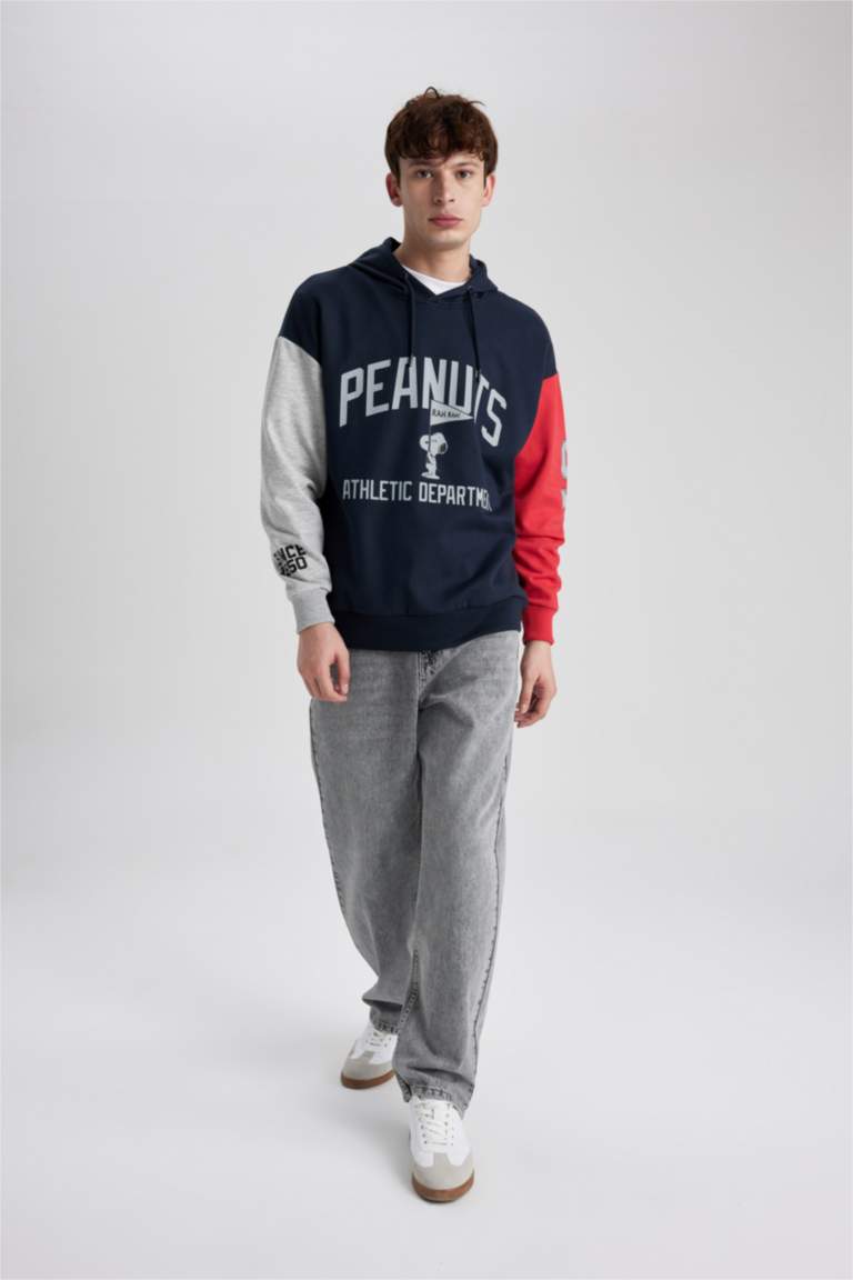Navy MAN Oversize Fit Snoopy Licensed Sweatshirt 2910524 | DeFacto