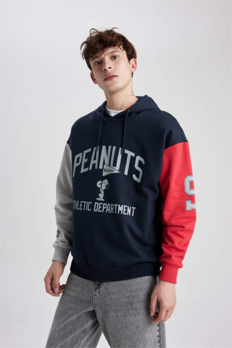 Navy MAN Oversize Fit Snoopy Licensed Sweatshirt 2910524 | DeFacto