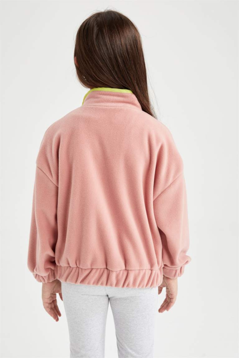 Pink GIRLS & TEENS Relax Fit High Neck Cardigan 2657202 | DeFacto