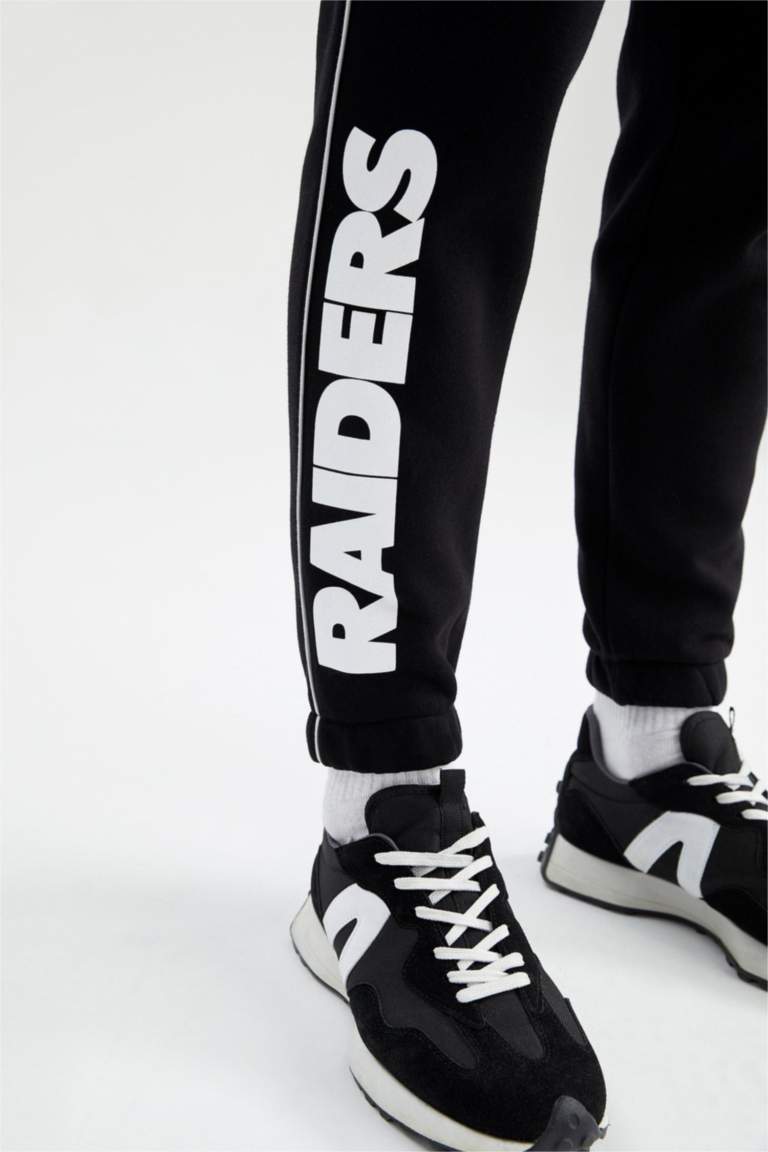 Black MAN DeFactoFit Regular Fit NFL Las Vegas Raiders Jogger ...