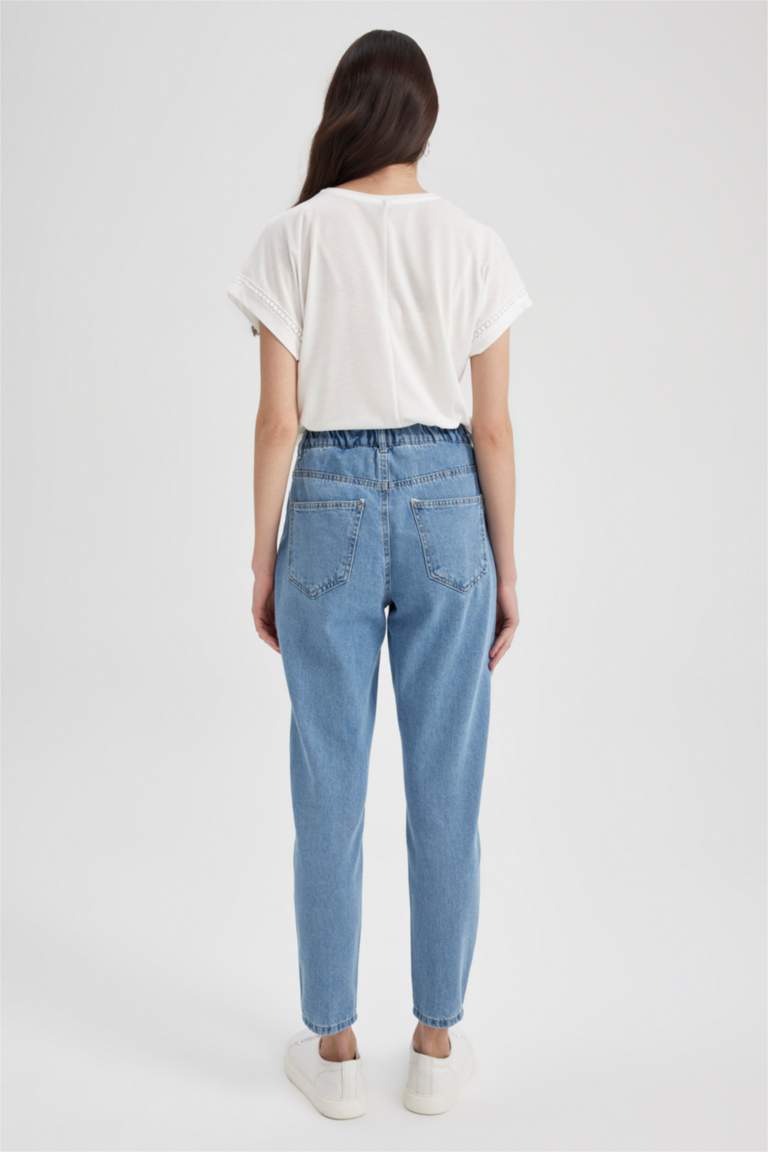 Blue Woman Mom Fit Trousers 2662148 | DeFacto