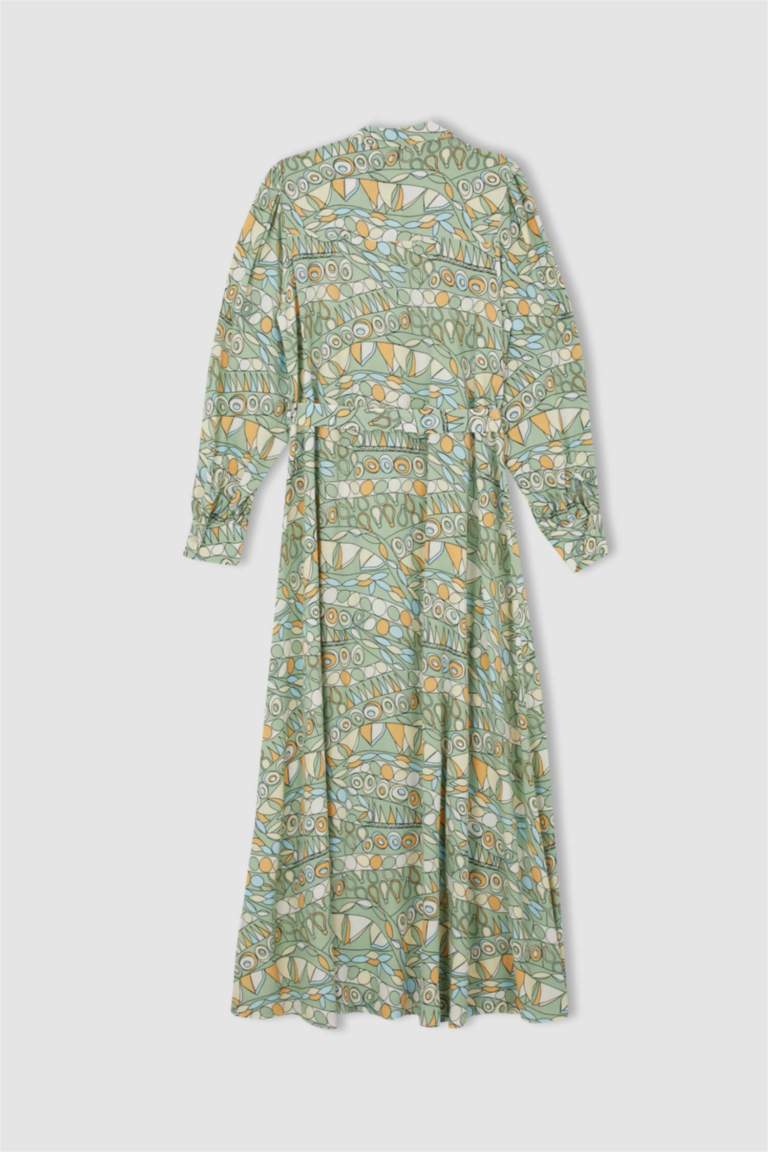 Beige Woman Relax Fit Printed Maxi Dress 2556545 | DeFacto