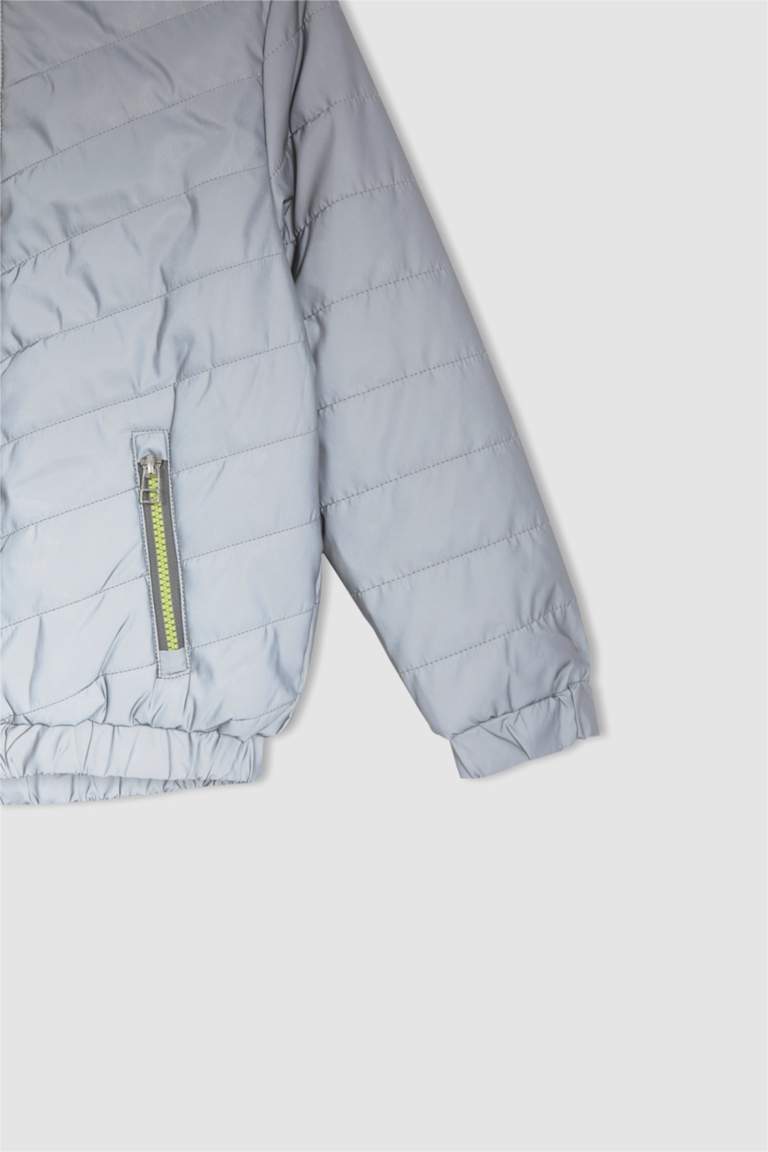 REFLECTOR GREY BOYS & TEENS Boy Waterproof Hooded Plush Lining Puffer ...