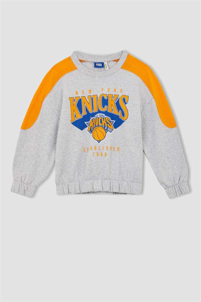 Grey GIRLS & TEENS Girl' NBA New York Knicks Crew Neck Sweatshirt ...
