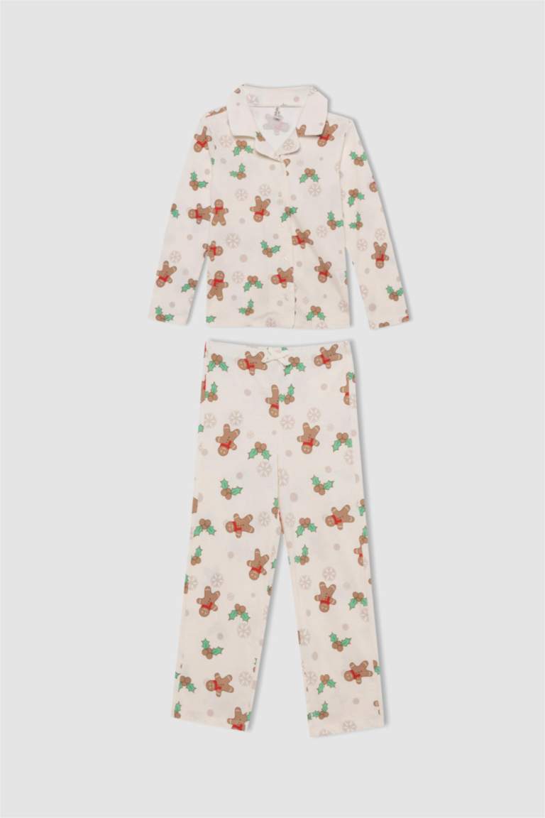 Beige GIRLS & TEENS 2 piece Regular Fit Knitted Pyjamas 2674056 | DeFacto