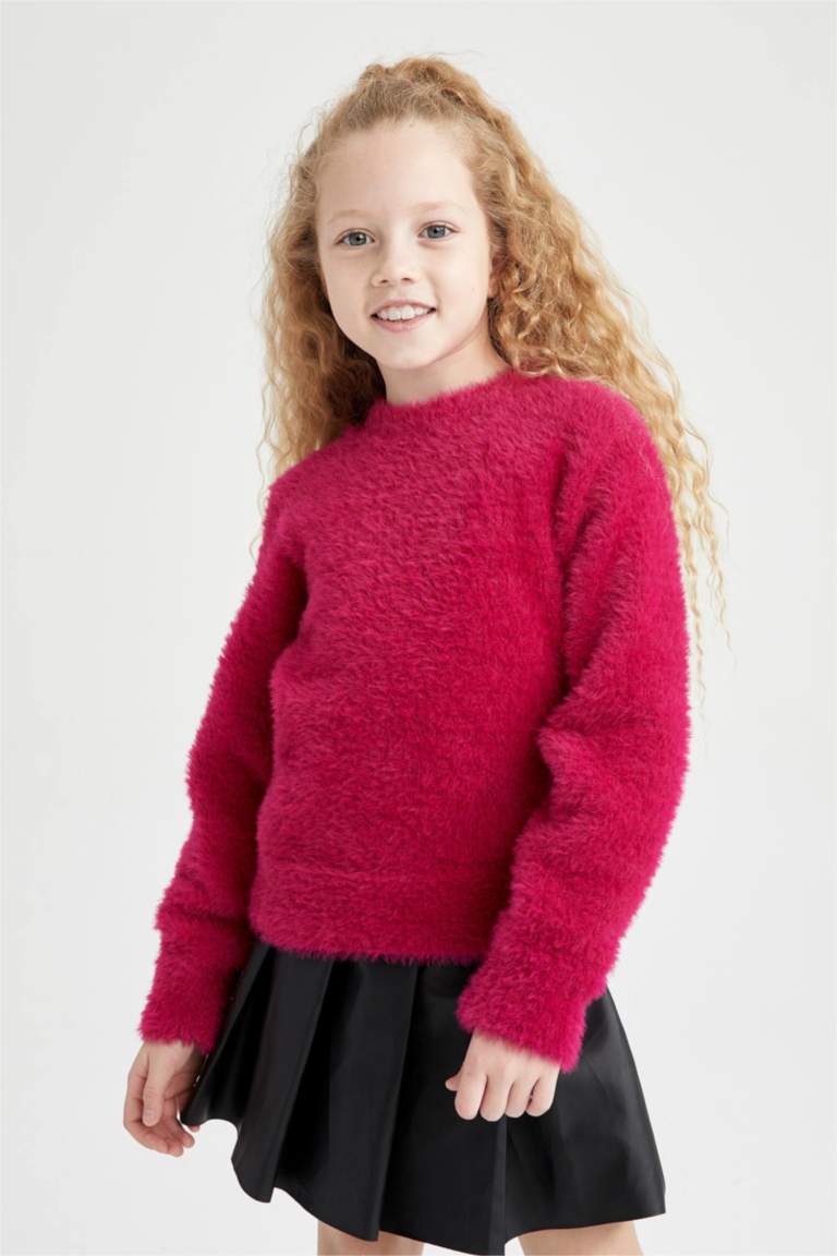 Pink GIRLS & TEENS Girl Regular Fit Crew Neck Pullover 2646917 | DeFacto