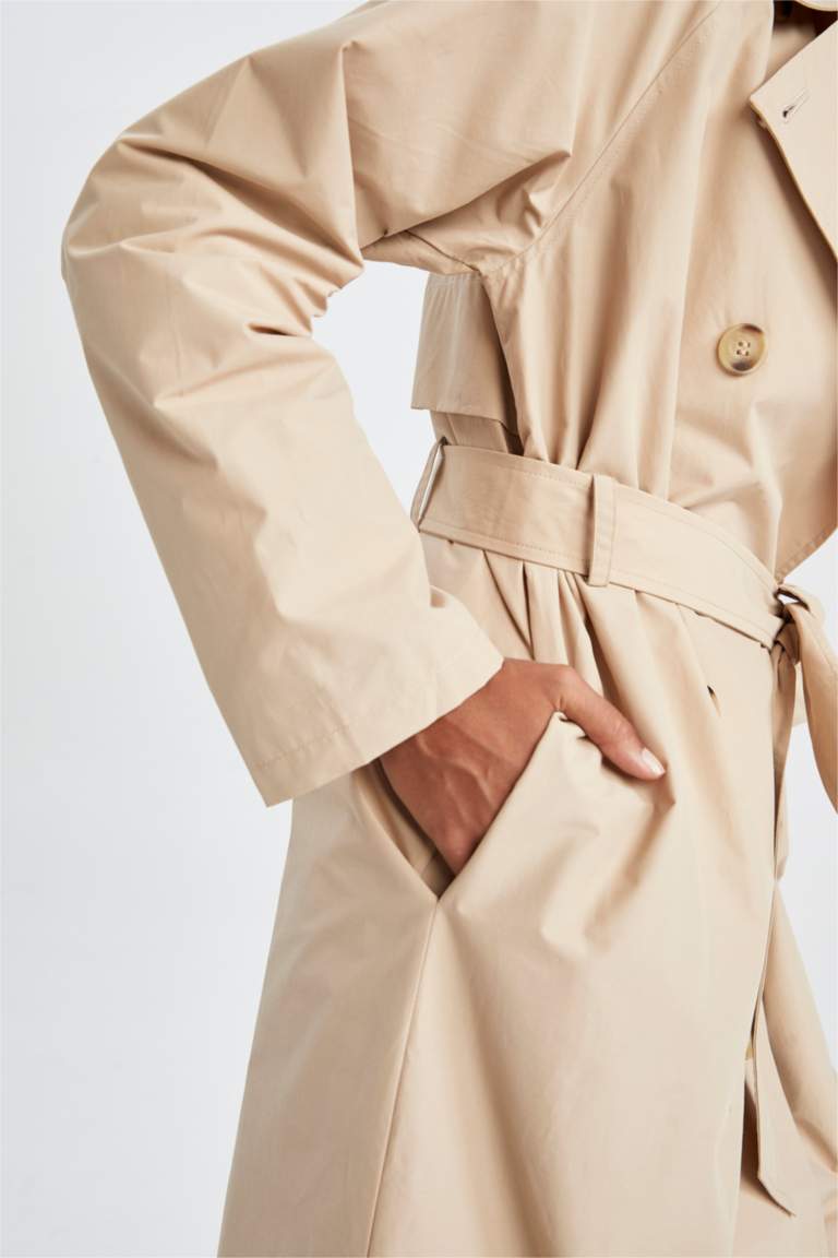 Brown WOMAN Relax Fit Trench Coat 2657239 | DeFacto